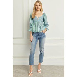 entro | Tops | Entro Iridescent Babydoll Top Blue | Poshmark